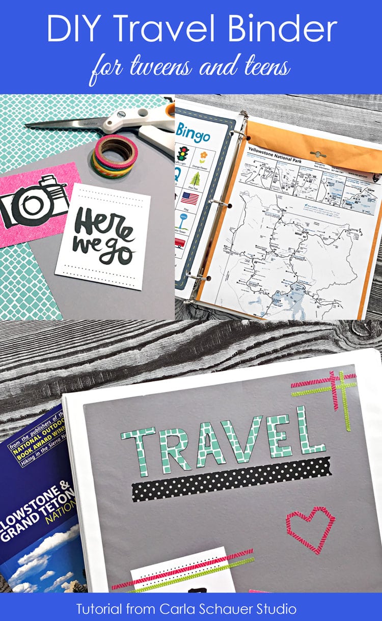 Decorate a Road Trip Travel Binder for Tweens - Carla Schauer Designs