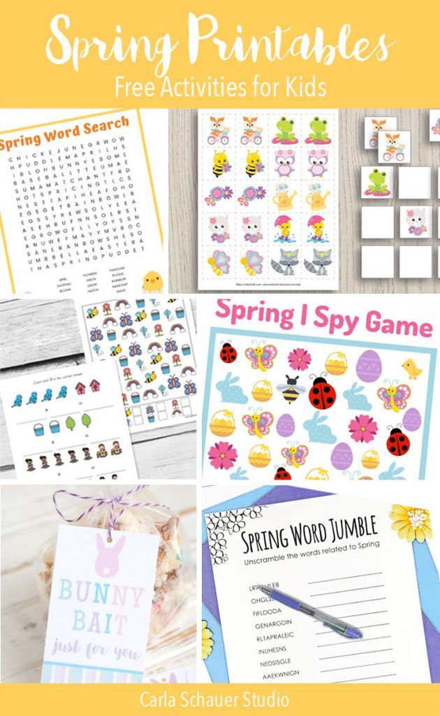 Spring Printable Activities for Kids - Carla Schauer Designs