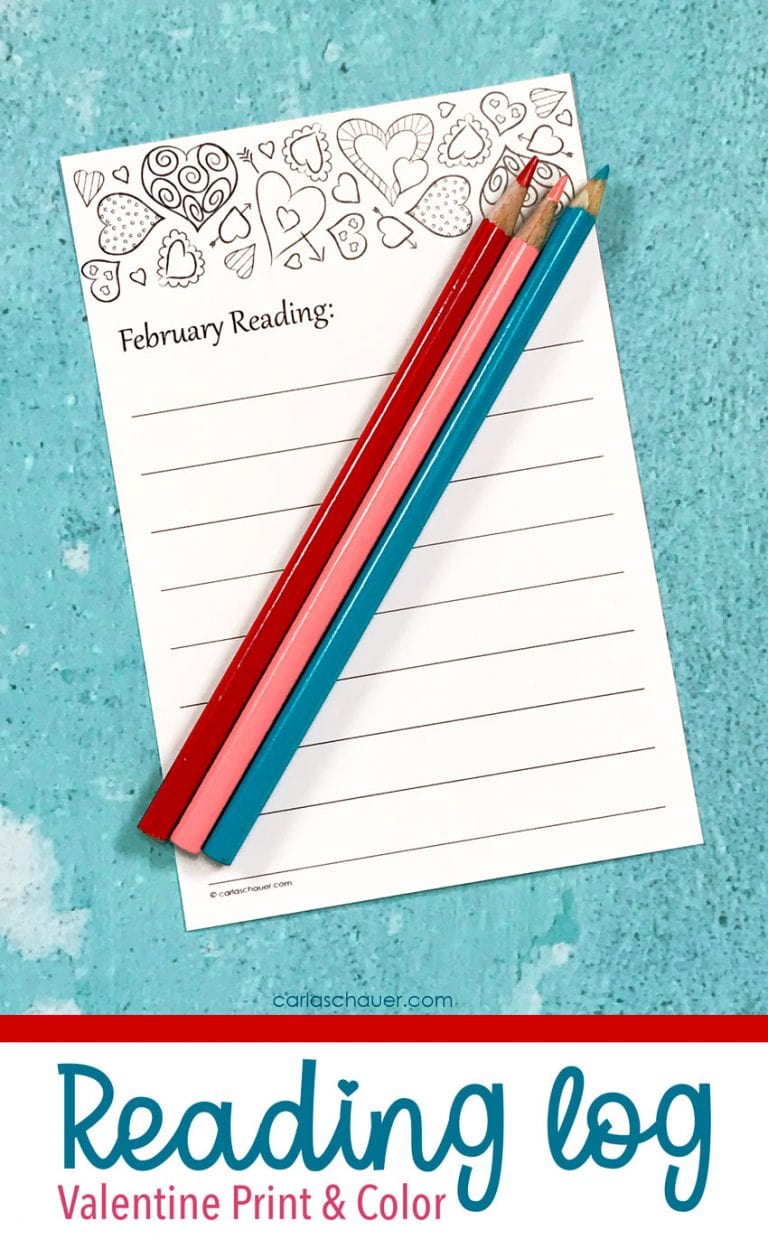 This Cute February Reading Log Makes an Easy Valentine Craft - Carla ...
