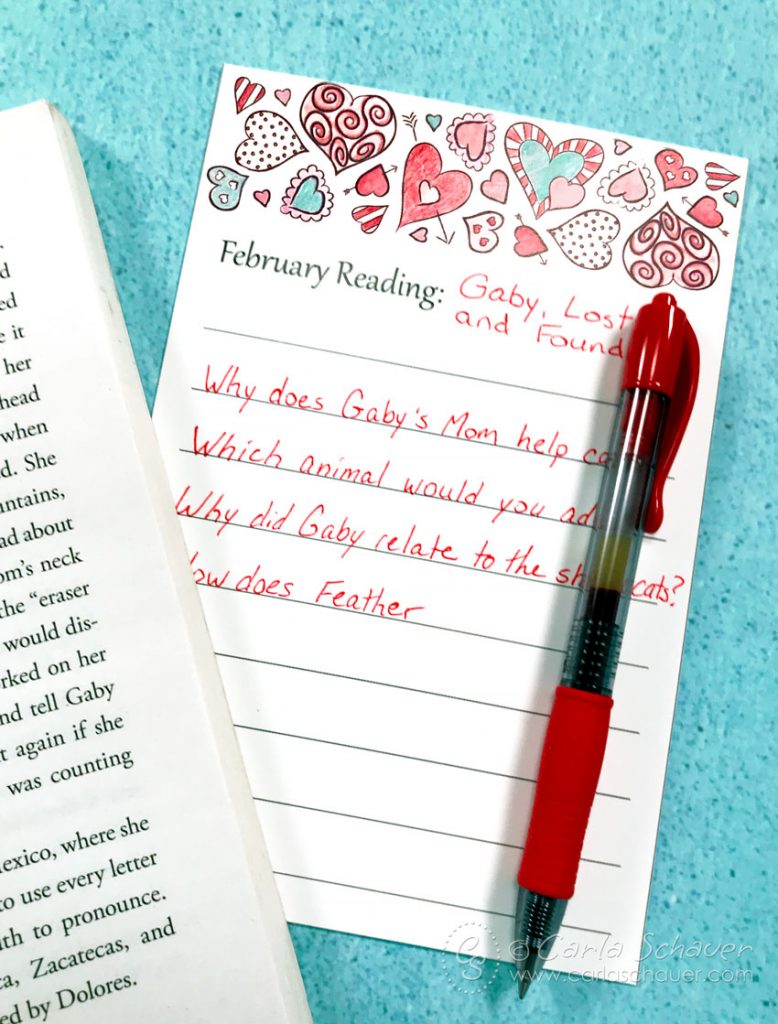 This Cute February Reading Log Makes an Easy Valentine Craft - Carla ...