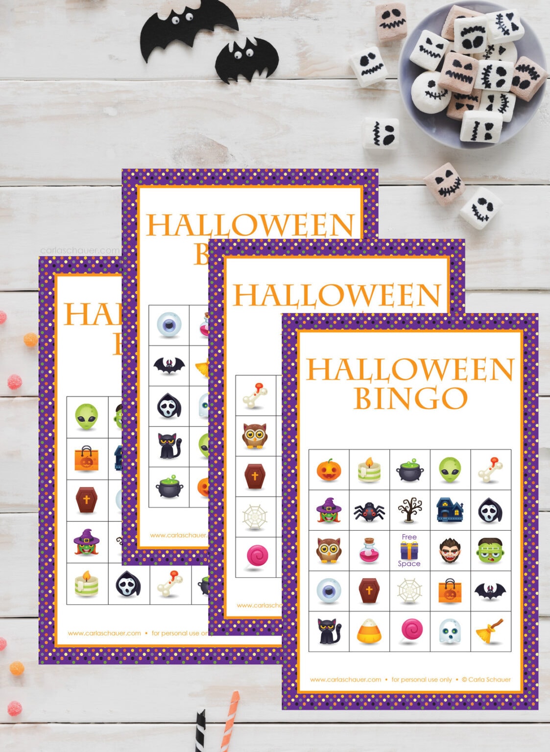 Free Printable Halloween Bingo Cards {for All Ages!} - Carla Schauer ...