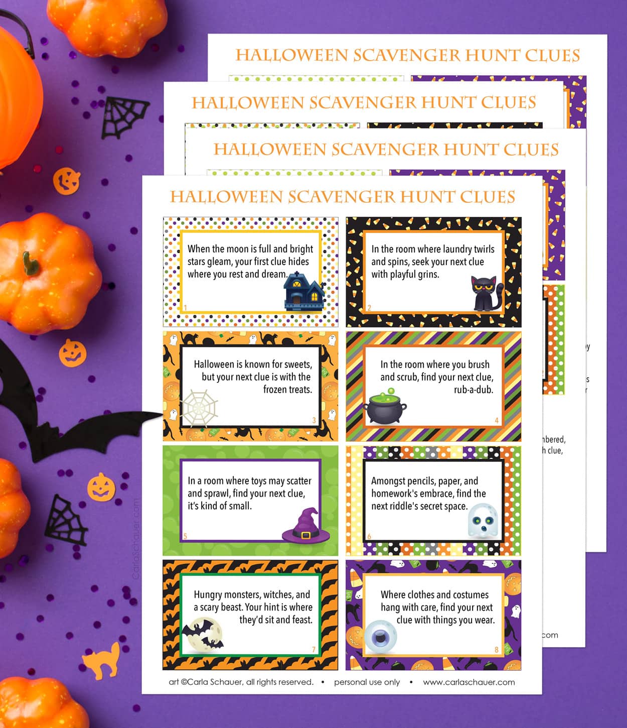 Halloween Scavenger Hunt Clues for Kids {free printable} - Carla ...