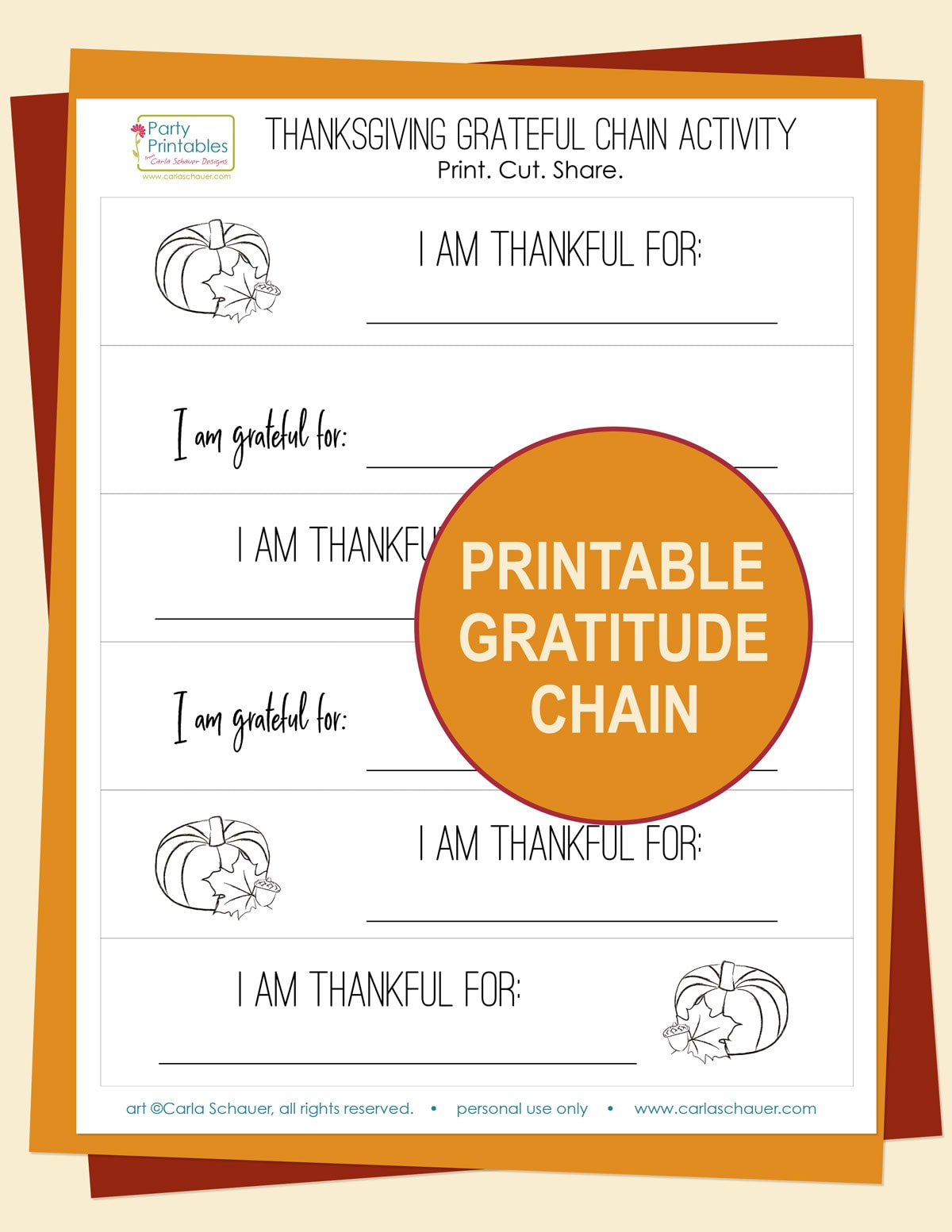Gratitude Chain: A Printable Thanksgiving Activity for Families ...