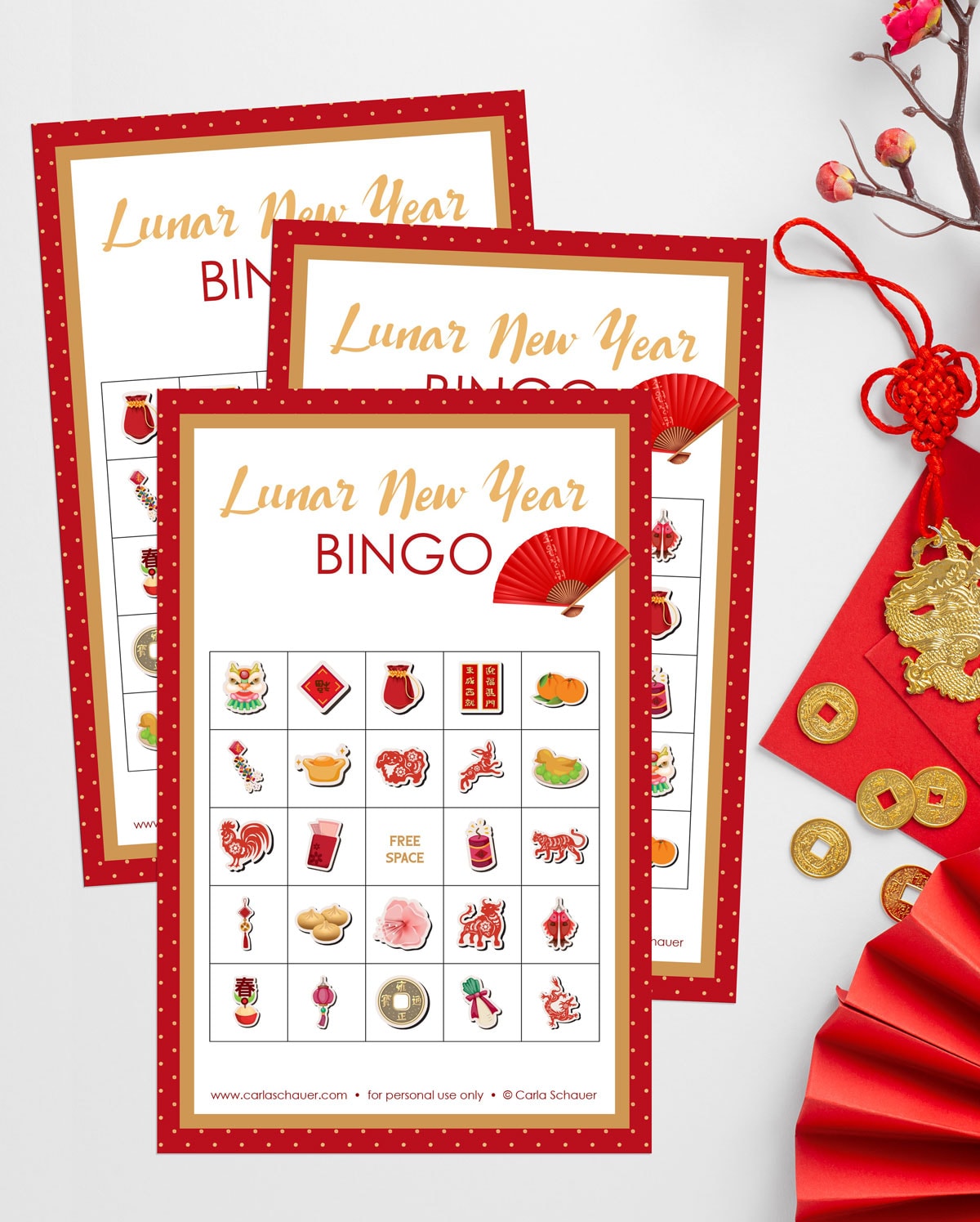 Lunar New Year Bingo Cards (free printable!) - Carla Schauer Designs