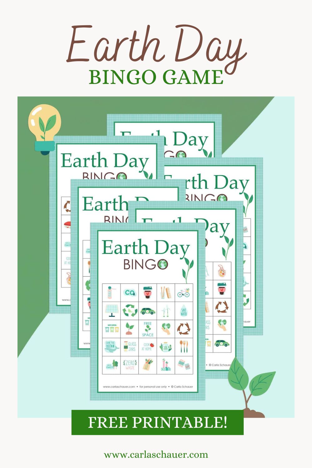 Printable Earth Day Bingo Cards - Carla Schauer Designs